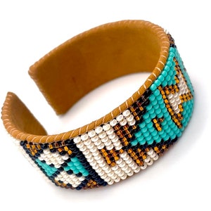 Turquoise Native Cuff Bracelet, Handmade by Indigenous Mayan Women ...