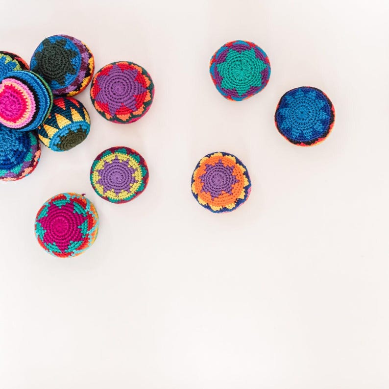 Hacky Sack | Footbag | Colorful Fun for All Ages | Crocheted Hacky Sack ...