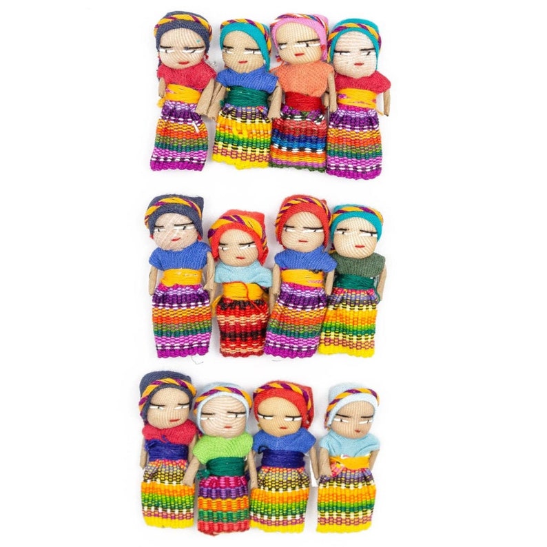 Guatemalan Worry Dolls | Set of 12 | Mayan Companion for Anxiety ...