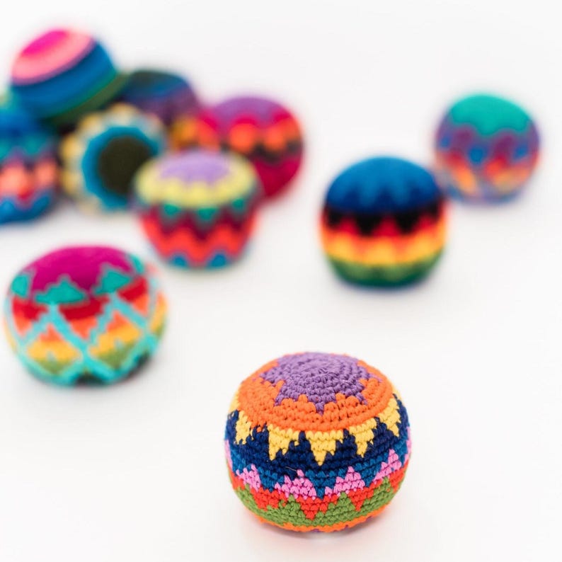 Hacky Sack | Footbag | Colorful Fun for All Ages | Crocheted Hacky Sack ...