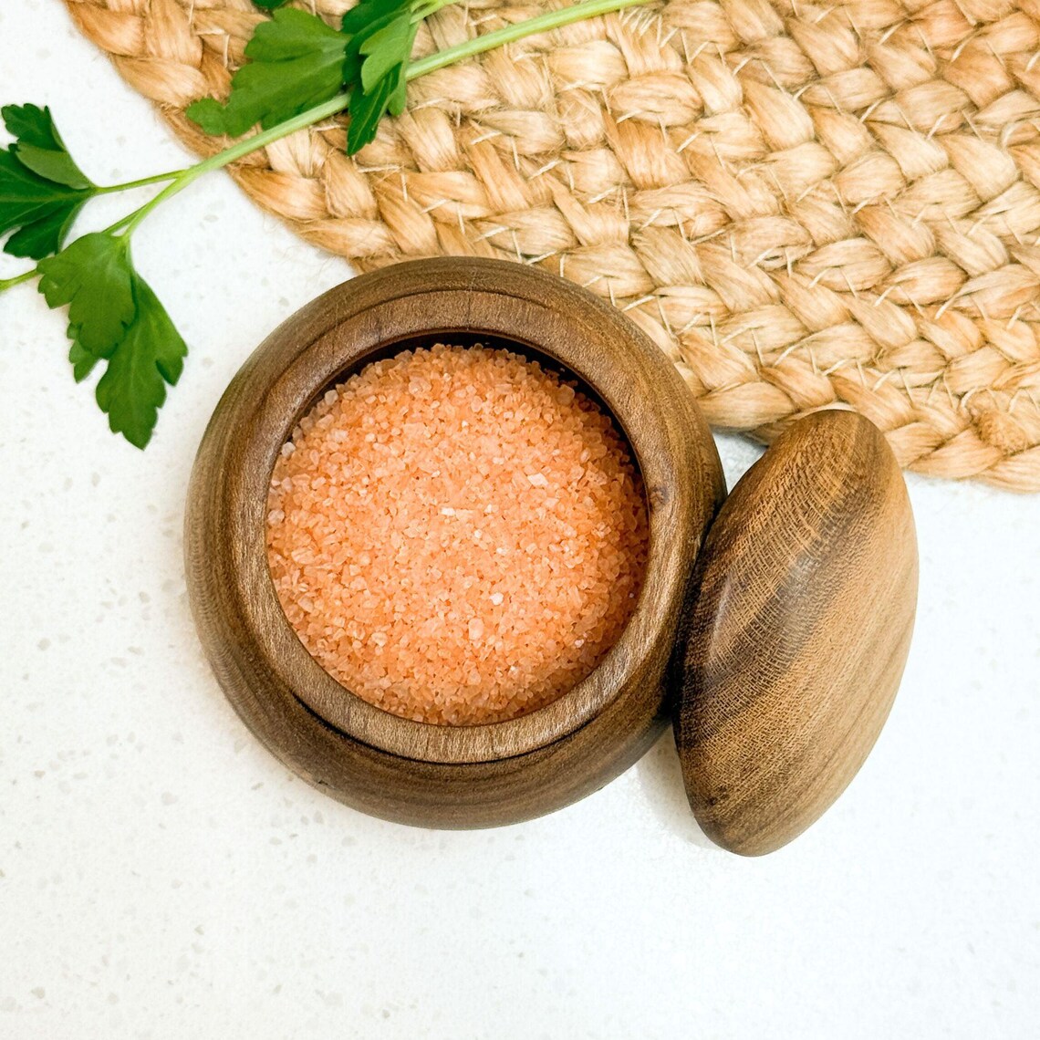 Reclaimed Wood Salt Box | Rustic Salt Box for Spices | Handmade ...