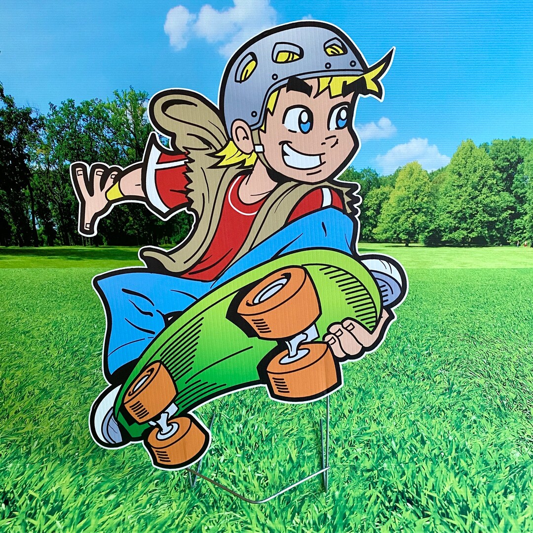 Lawn Sign - Blond Boy Skater - Etsy