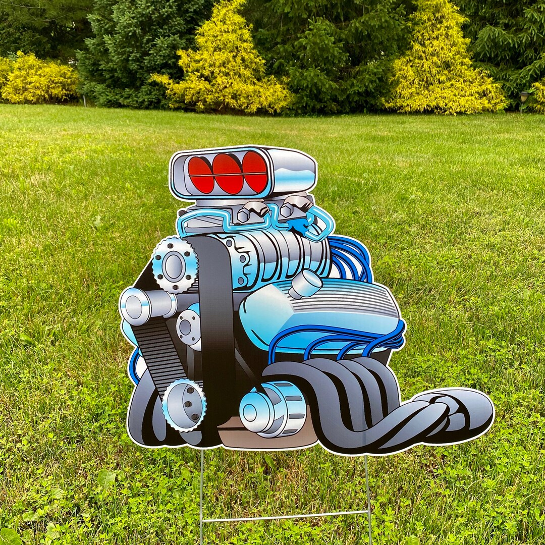 Lawn Sign - Race Engine - Etsy