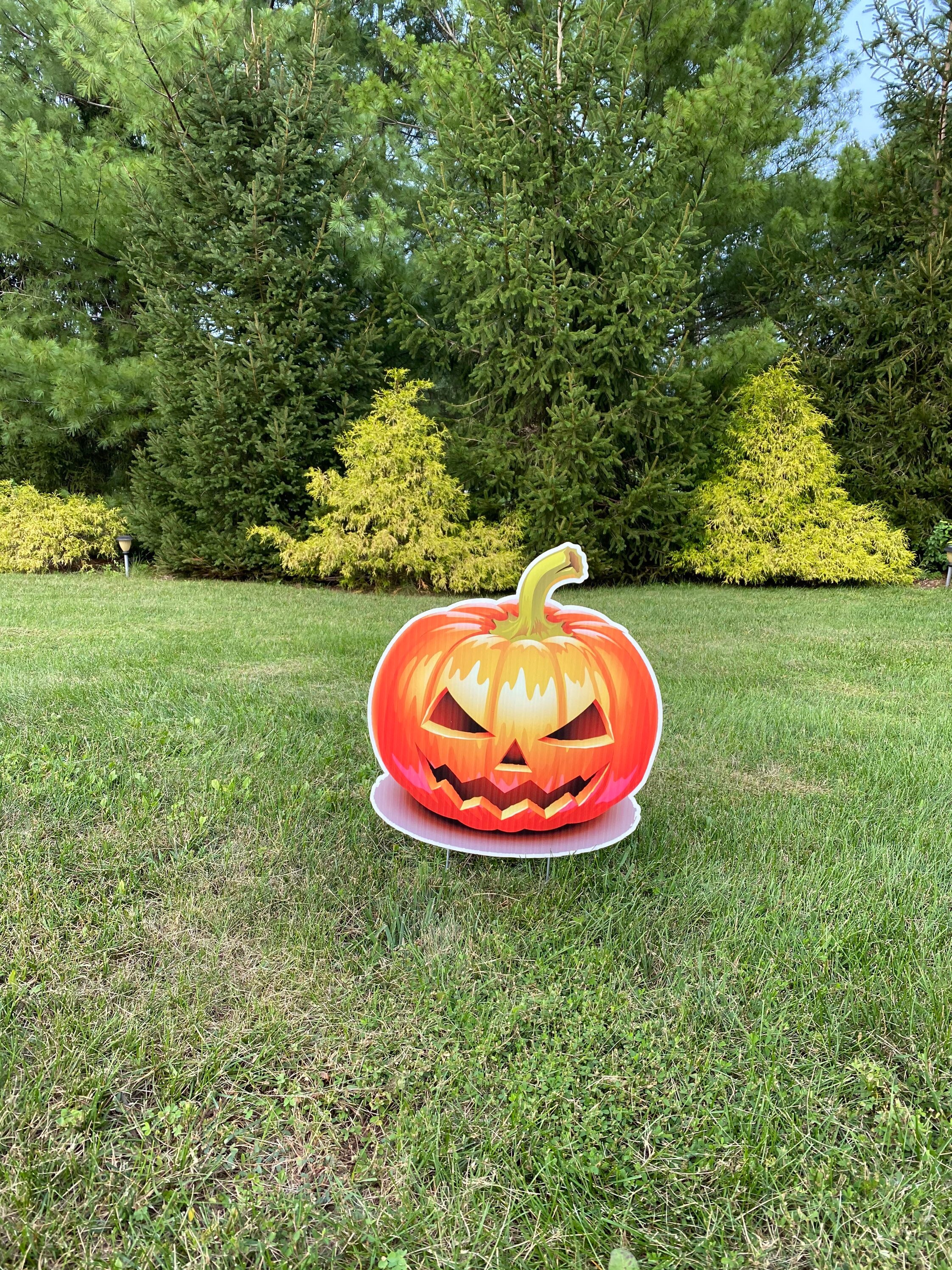 Lawn Sign - Scary Pumpkin - Etsy