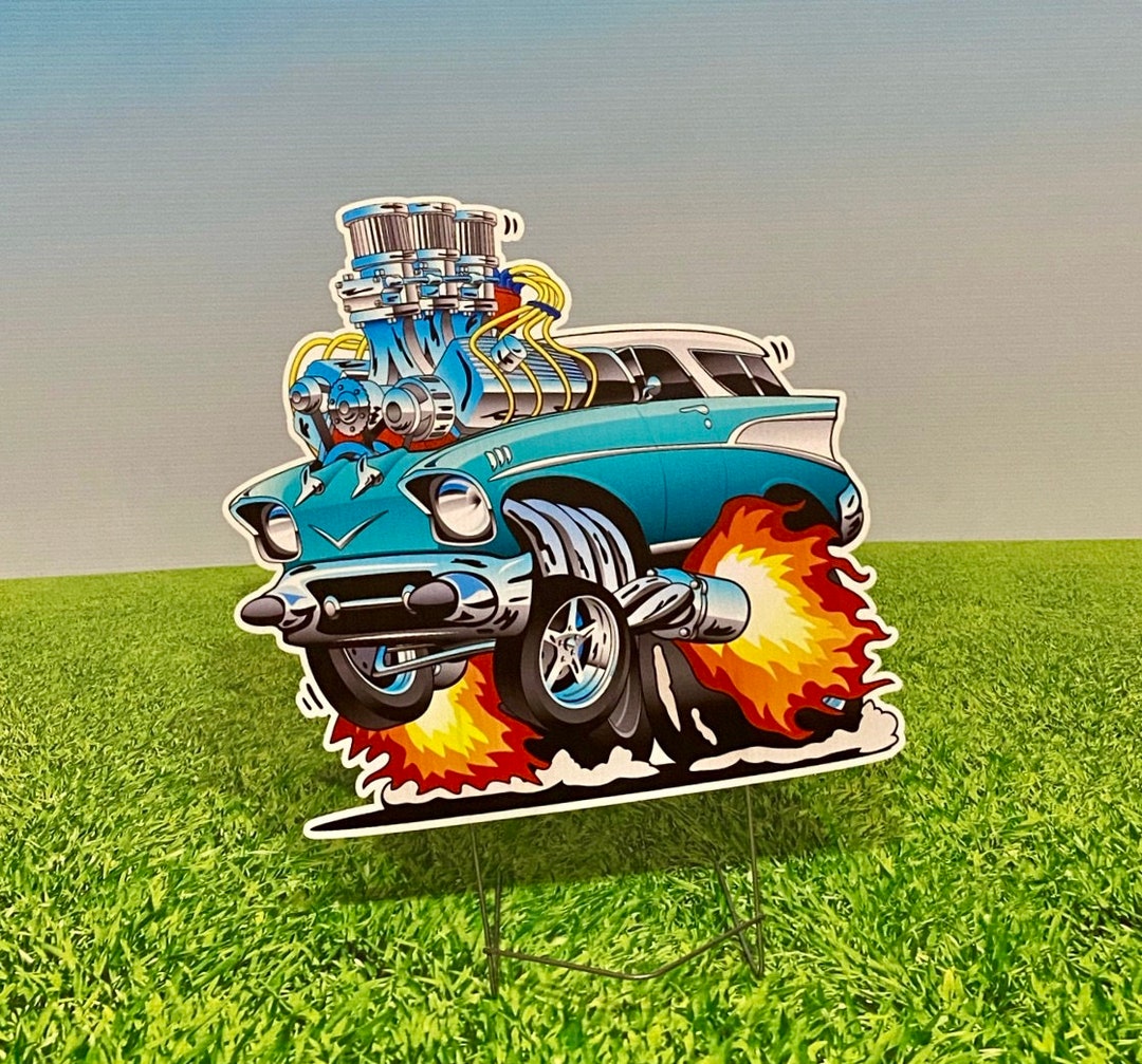 Lawn Sign - 57 Chevy Nomad - Etsy