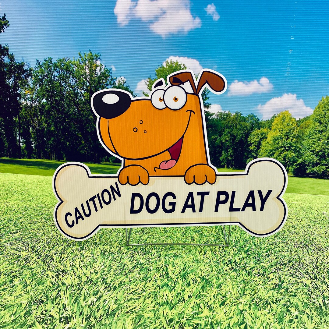 Lawn Sign - Dog at Play - Etsy