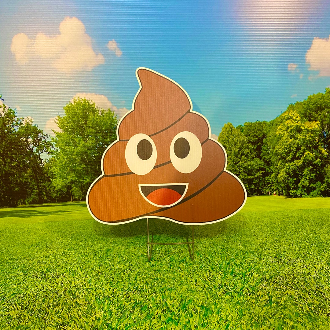 Lawn Sign - Classic Poop Emoji - Etsy