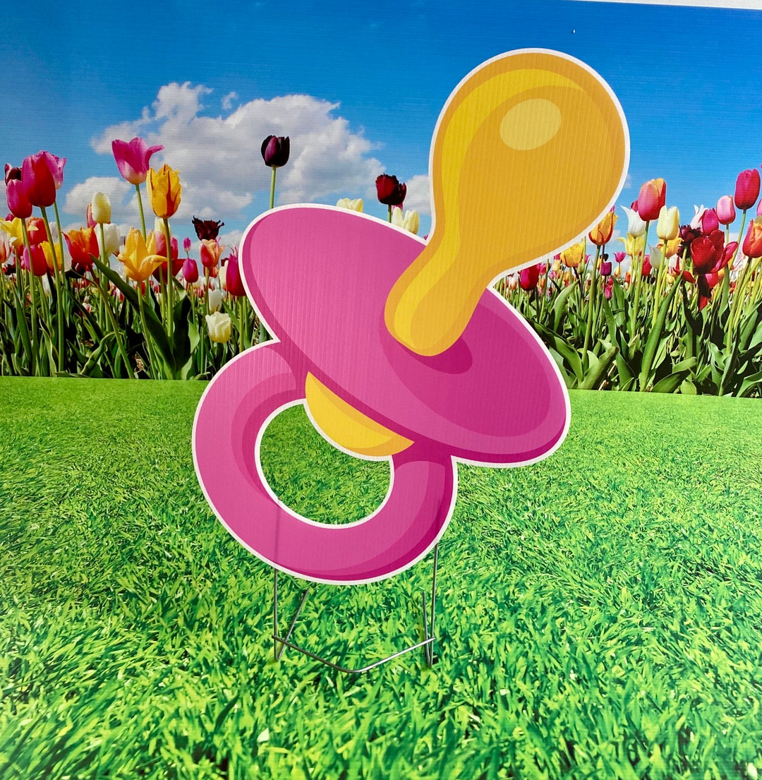 Lawn Sign Pink Pacifier - Etsy