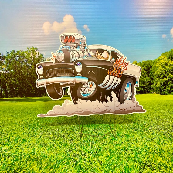 Lawn Sign Blown 55 Chevy Hot Rod | Etsy