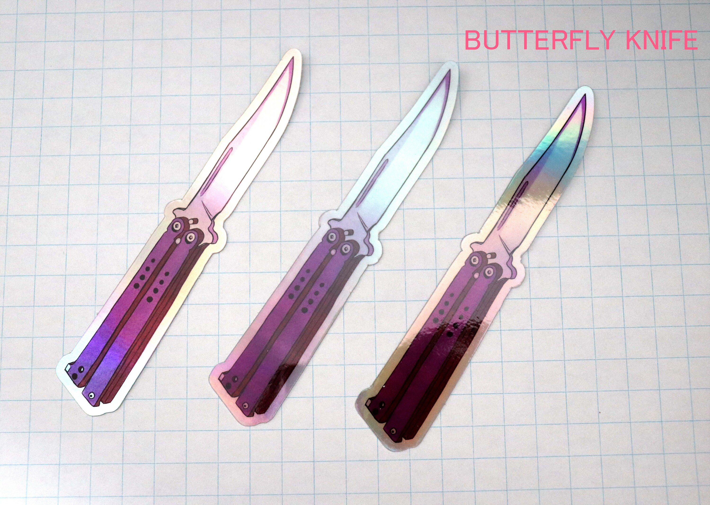 Holographic Knife Stickers Buy Individually or as a Set - Etsy Canada