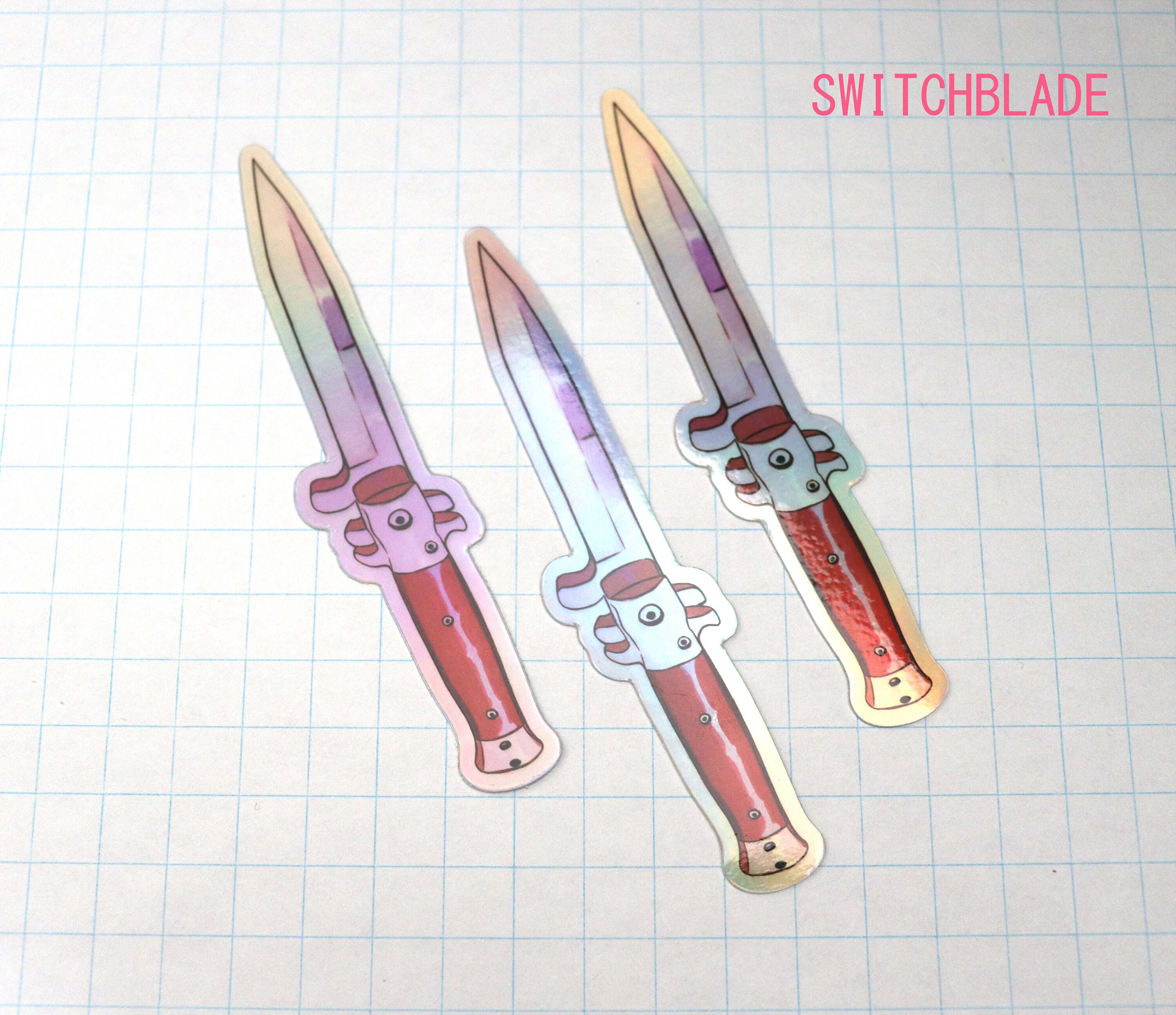 Holographic Knife Stickers Buy Individually or as a Set - Etsy Canada