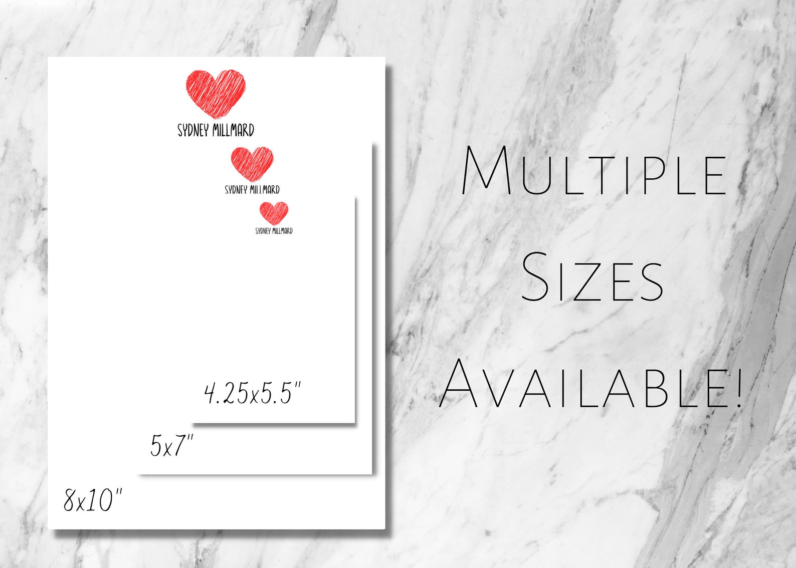 Custom Heart Notepad Personalized Name With Heart Notepad - Etsy