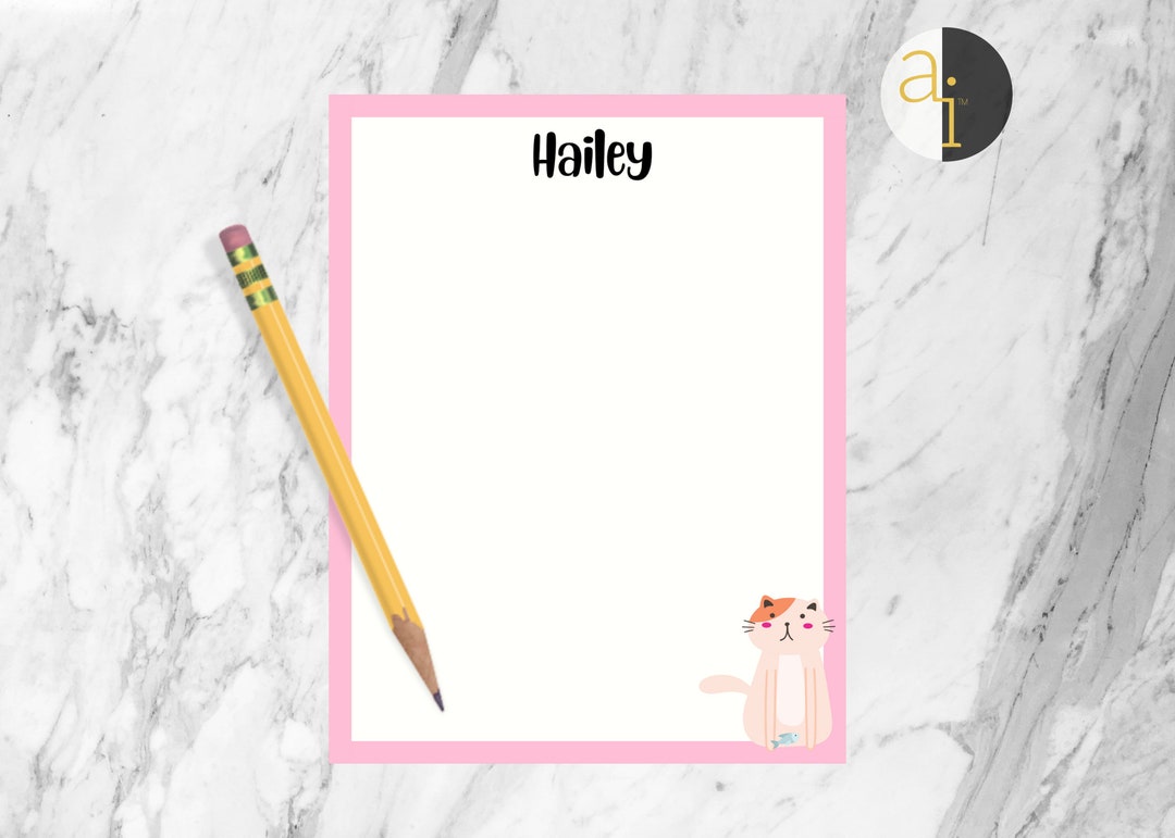 Custom Animal Notepad Custom Child Gift Personalized Animal Stationery ...