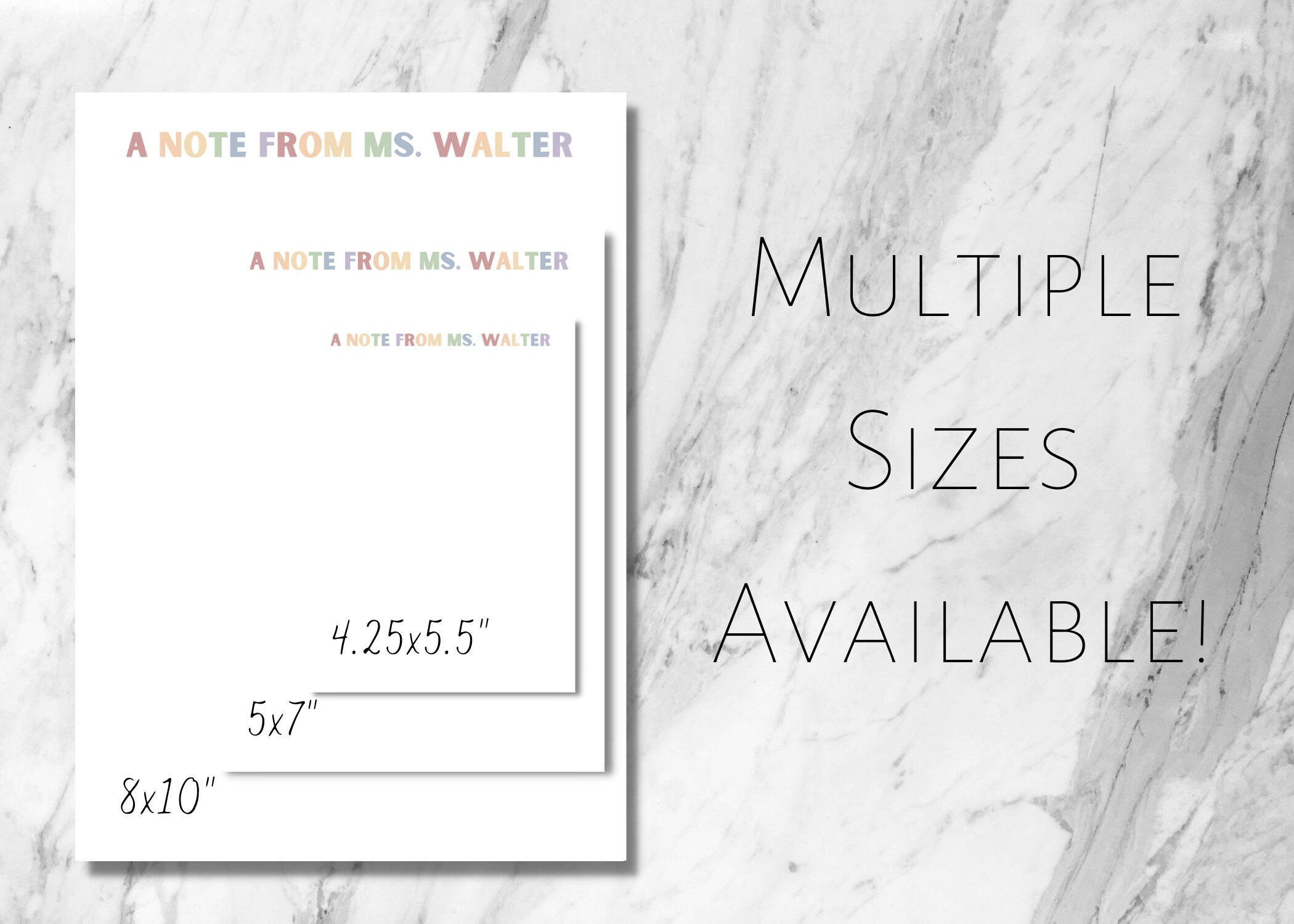 Personalized Rainbow Notepad Personalized Teacher Notepad | Etsy