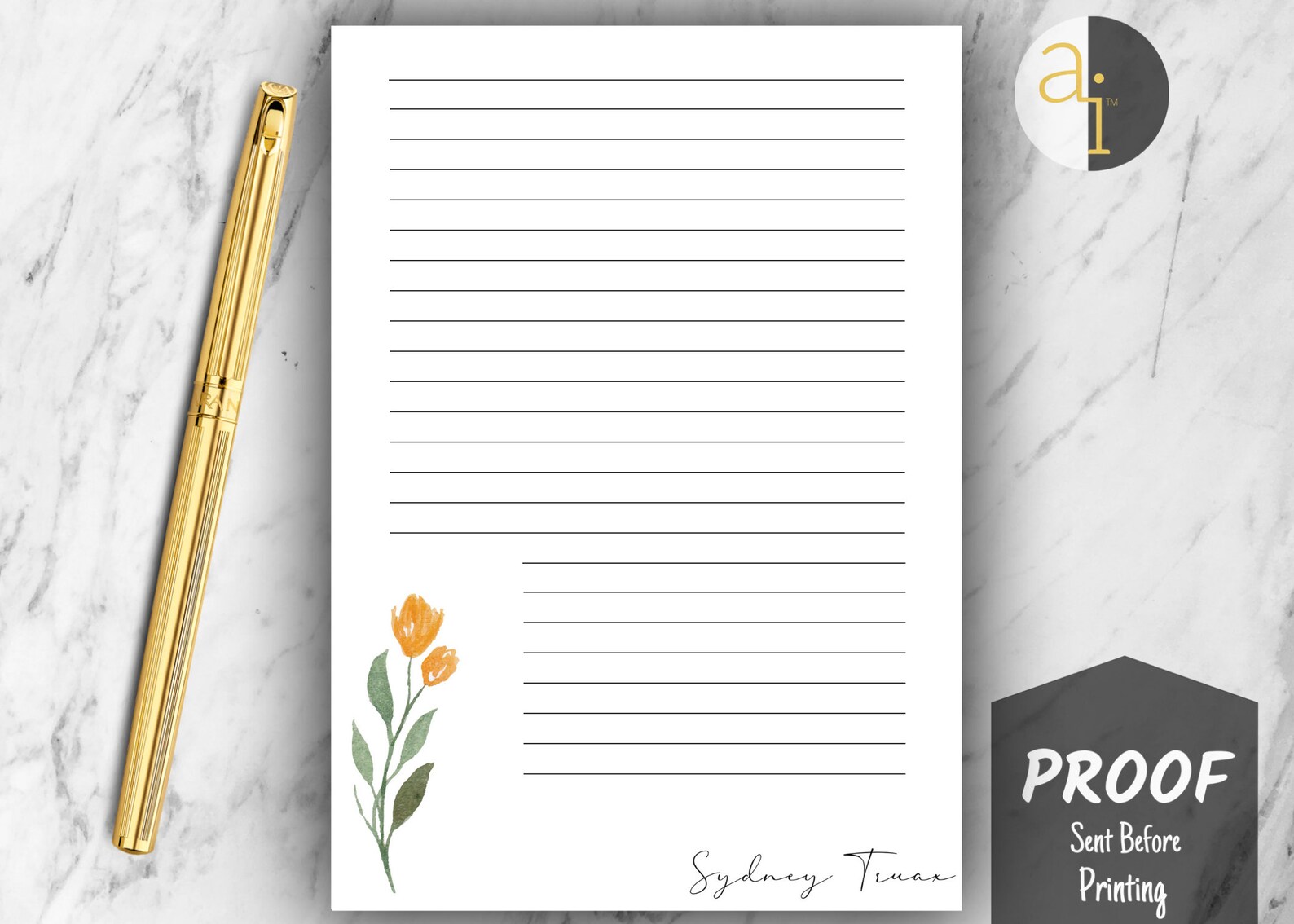 Personalize Flower Notepad Custom Flower Notepad - Etsy