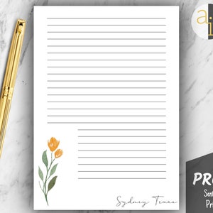 Personalize Flower Notepad Custom Flower Notepad Personalized Office ...