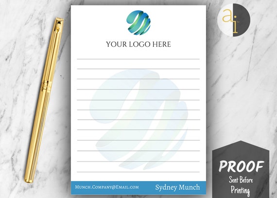Custom Business Notepad Personalized Logo Notepad Add Logo - Etsy