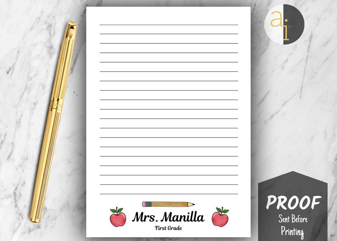 Teacher Appreciation Gift Personalized Notepad for Teachers Custom Note ...