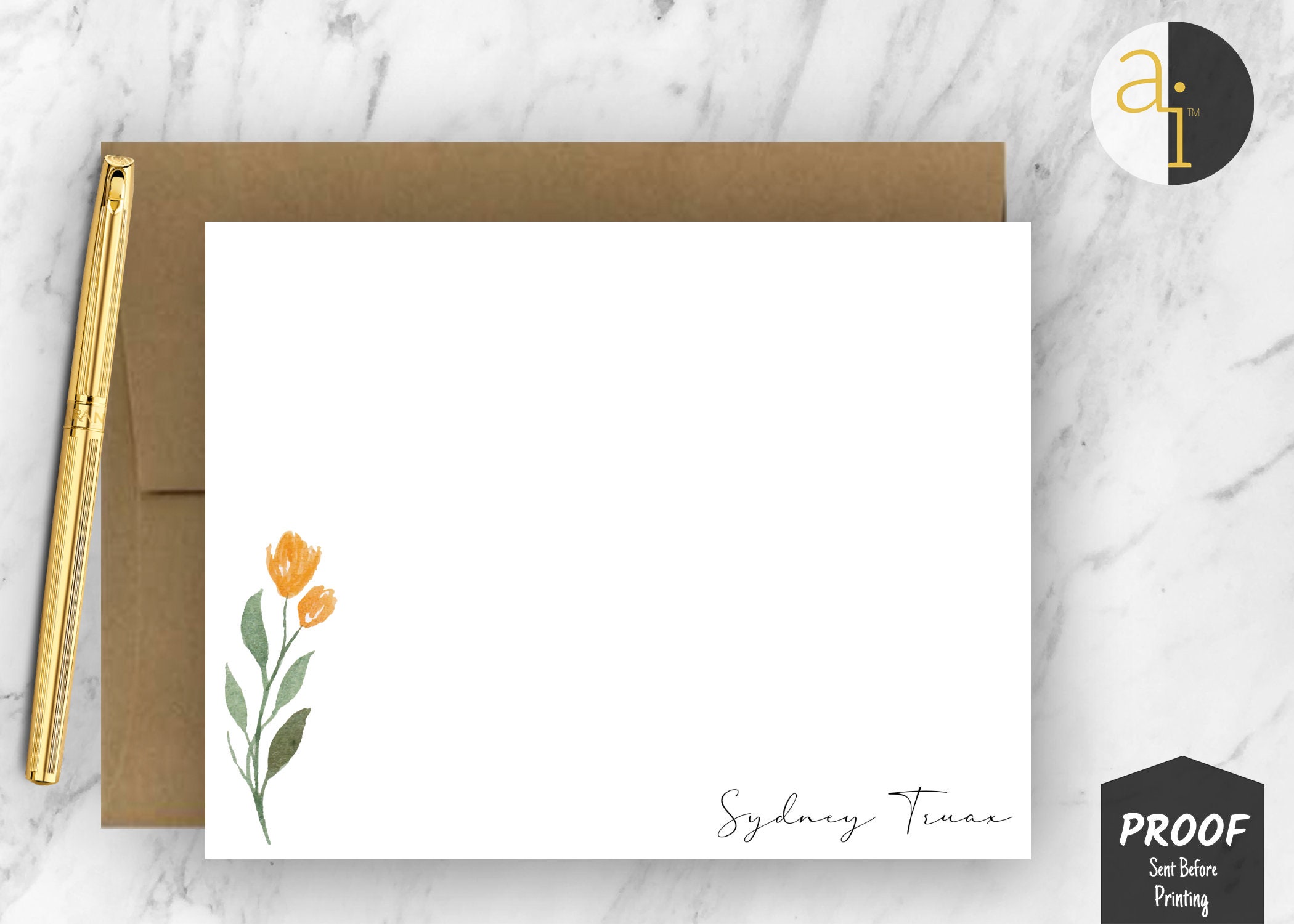 Stationary Note Card and Envelopes Stationary Set With Name - Etsy