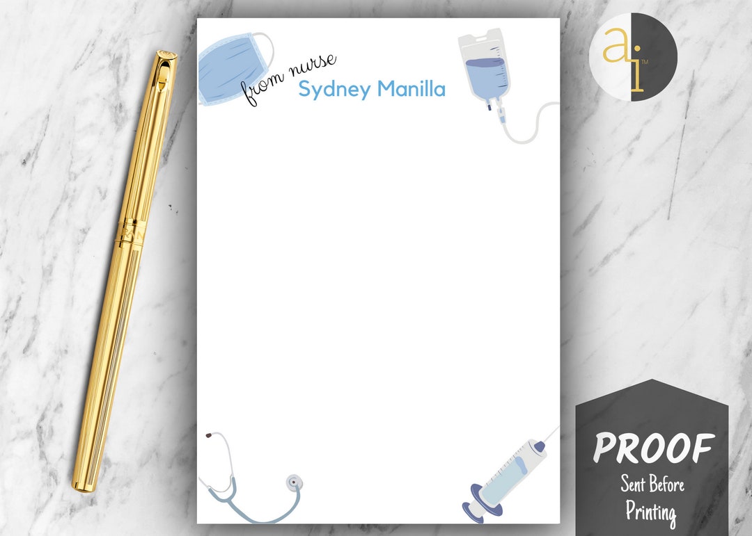 Personalized Nurse Notepad Custom Nurse Gift Gift for Nurse Notepad ...
