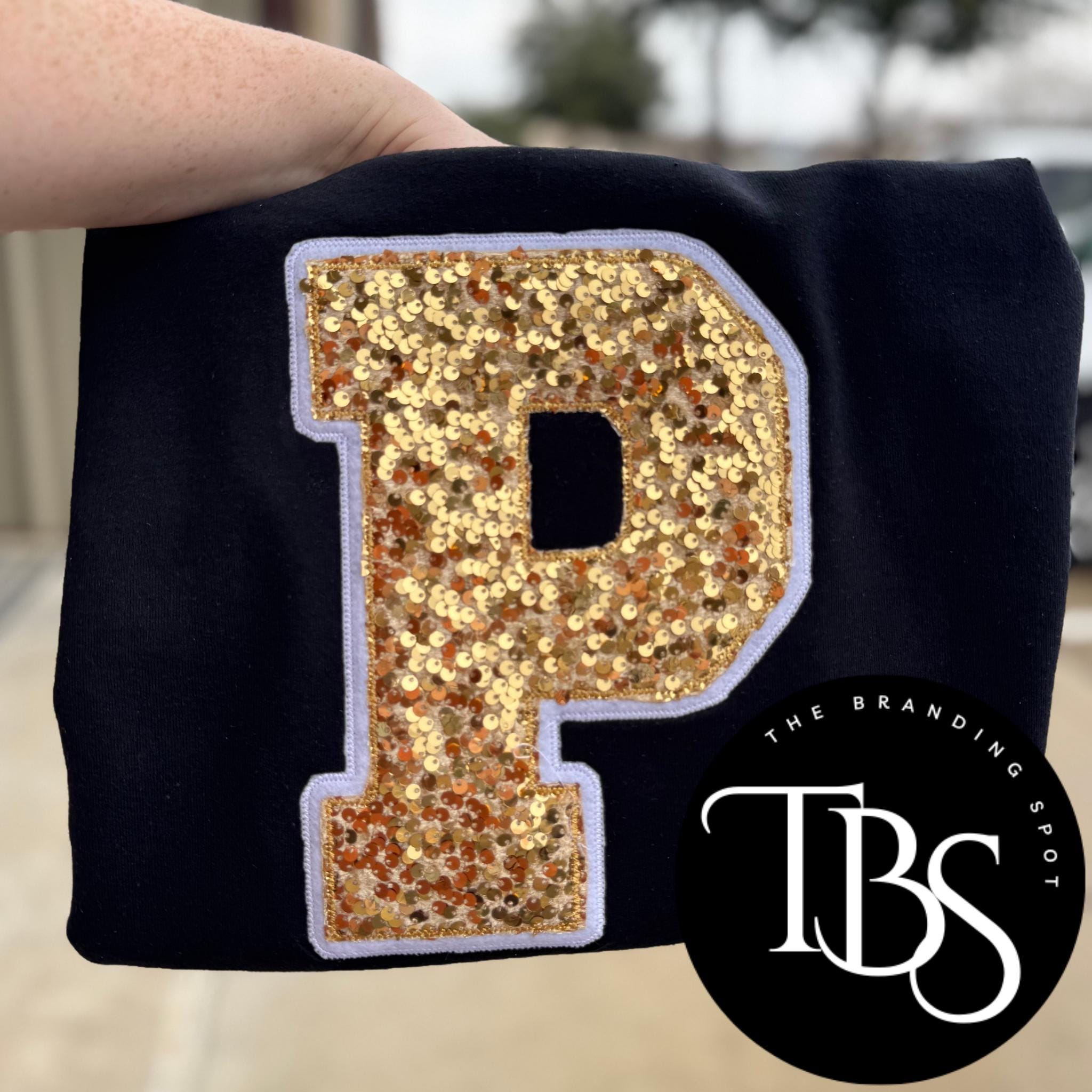 Sequin Varsity Letter Sweatshirt – Gildan Crewneck – School Spirit ...