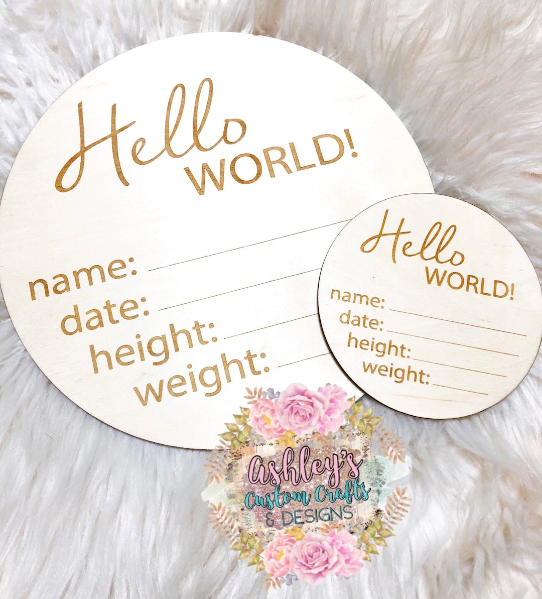 Hospital Birth Announcement Sign Birth Stat Baby Name Tag Hello World ...
