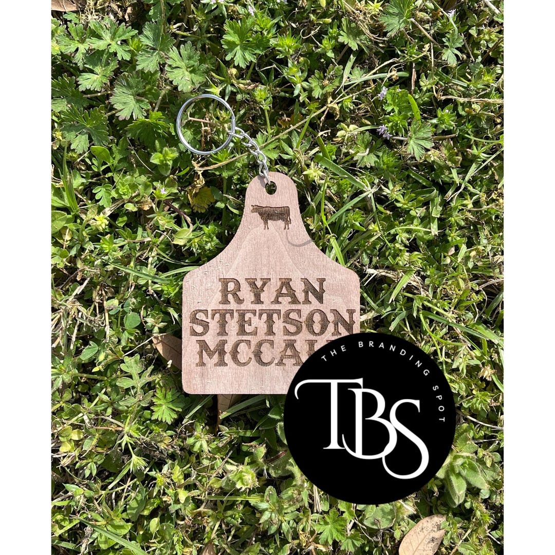 Personalized Wooden Cow Tag - Diaper Bag Tag - Newborn Baby - Keychain ...