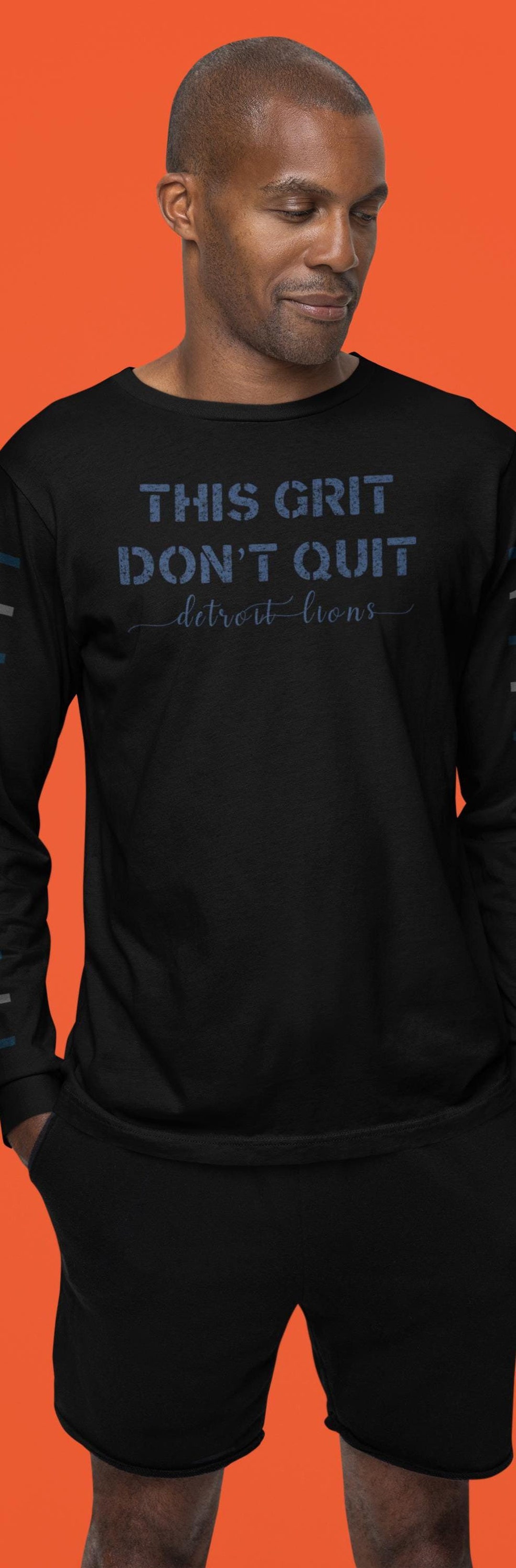 Detroit Lions This Grit Dont Quit Jersey Long Sleeve Tshirt, Lions Fan ...