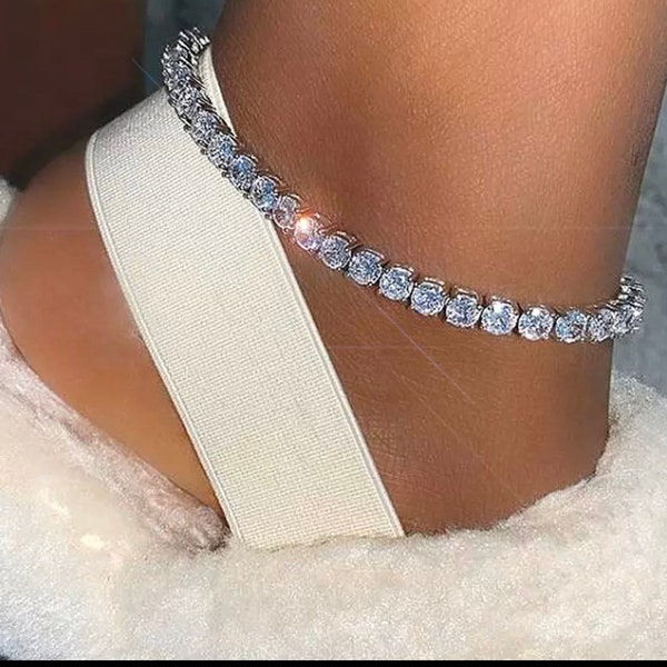 Diamond Ankle Bracelet - Etsy