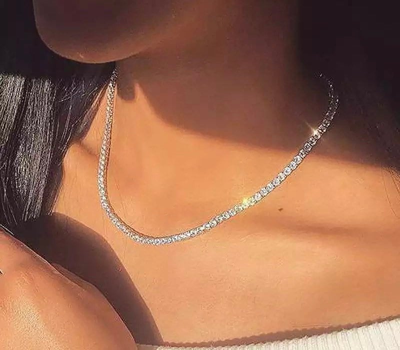Diamond Choker Tennis Necklace Tennis Necklace Cz Tennis - Etsy