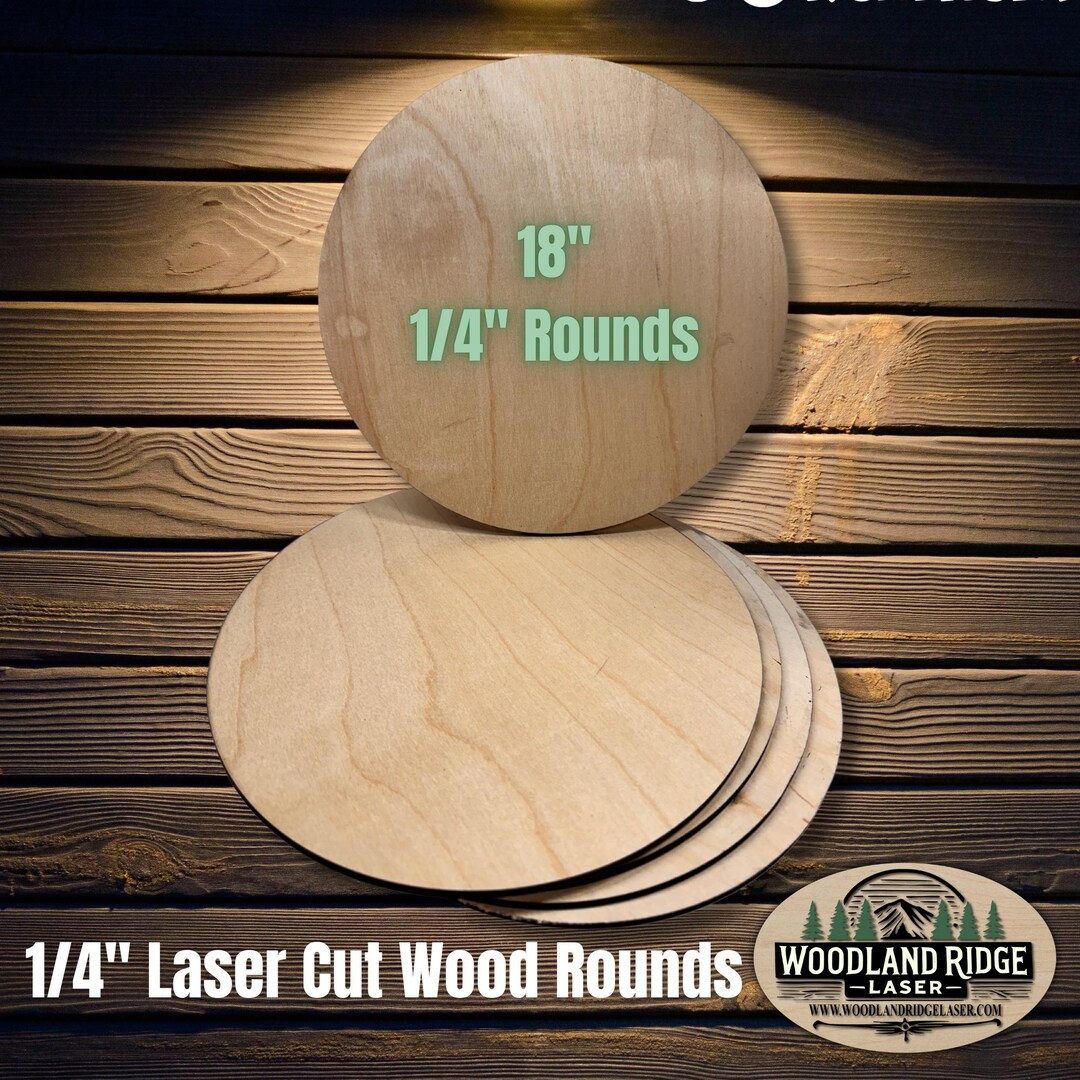 18 Inch Wood Round | Laser Cut Birch Plywood Circle | 1/4" Door Hanger ...
