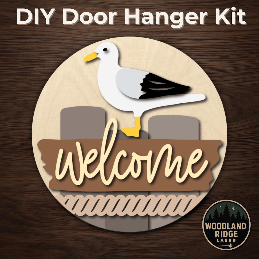 Seagull Welcome Door Hanger Kit – DIY Laser Cut Wood Sign - Etsy