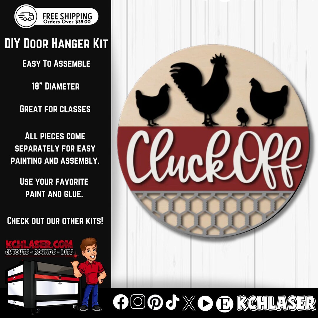 Cluck off DIY Door Hanger Kit - Etsy