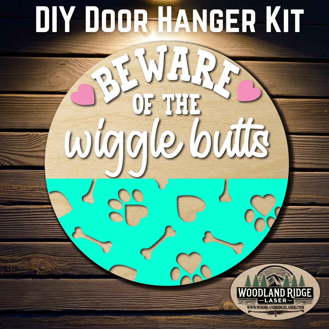 Wiggle Butts DIY Door Hanger Kit: Laser Cut Dog Lover Sign - Etsy