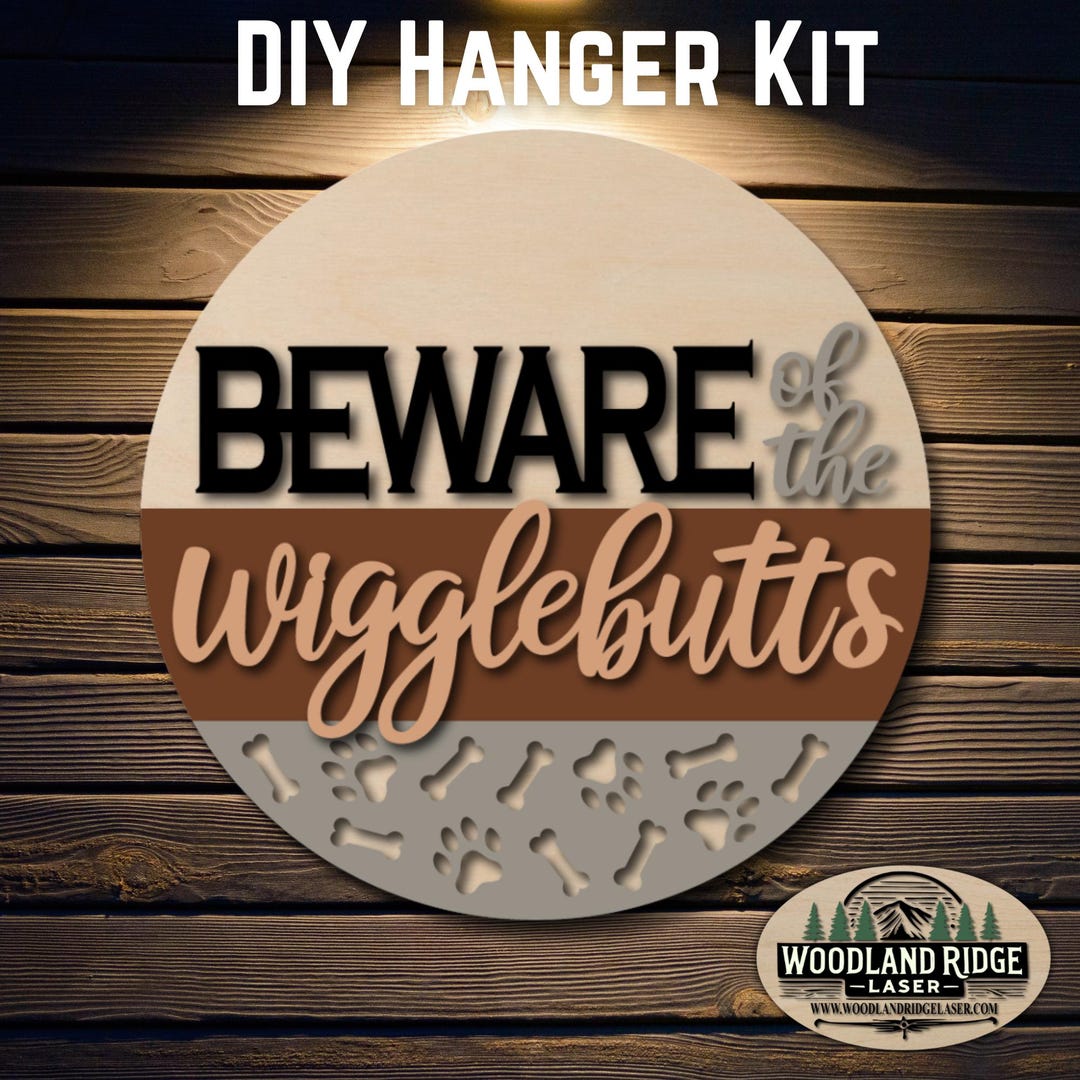 Beware of the Wiggle Butts DIY Door Hanger Kit | Dog Lover Door Sign ...