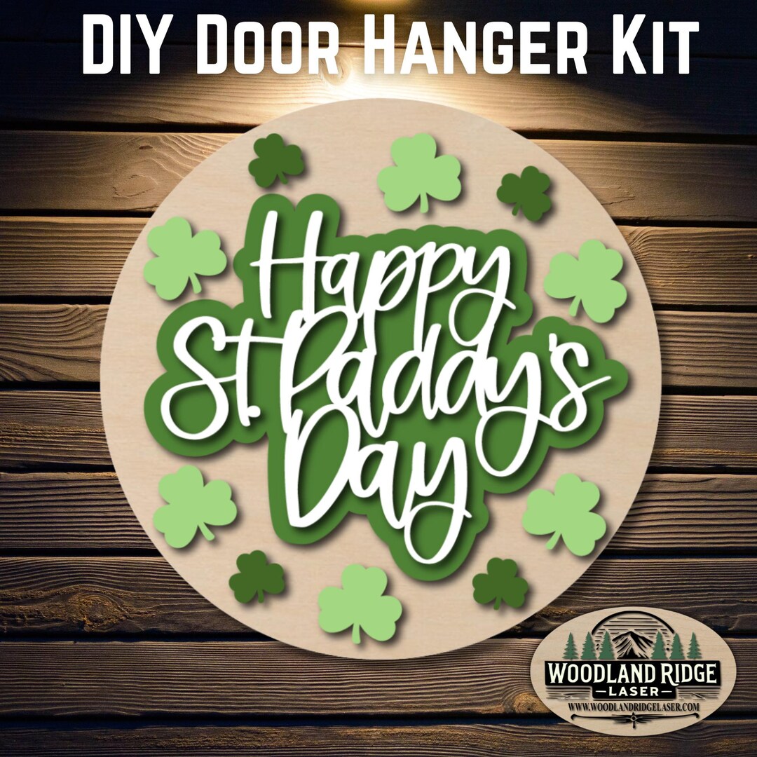 Happy St. Paddy's Day DIY Door Hanger Kit | St. Patrick's Day Door Sign ...
