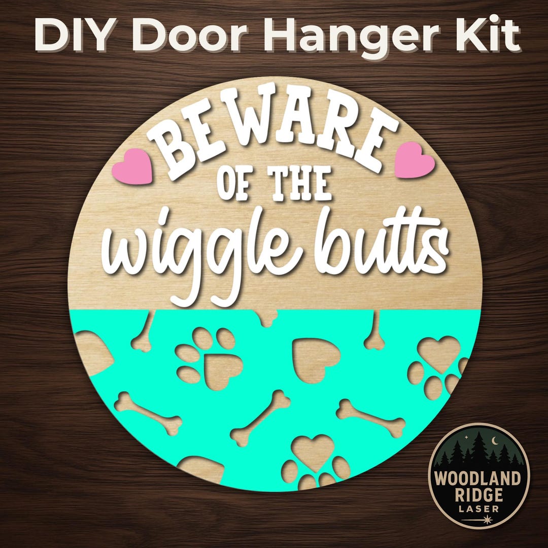 Wiggle Butts DIY Door Hanger Kit – Round Unfinished Wood Sign - Etsy