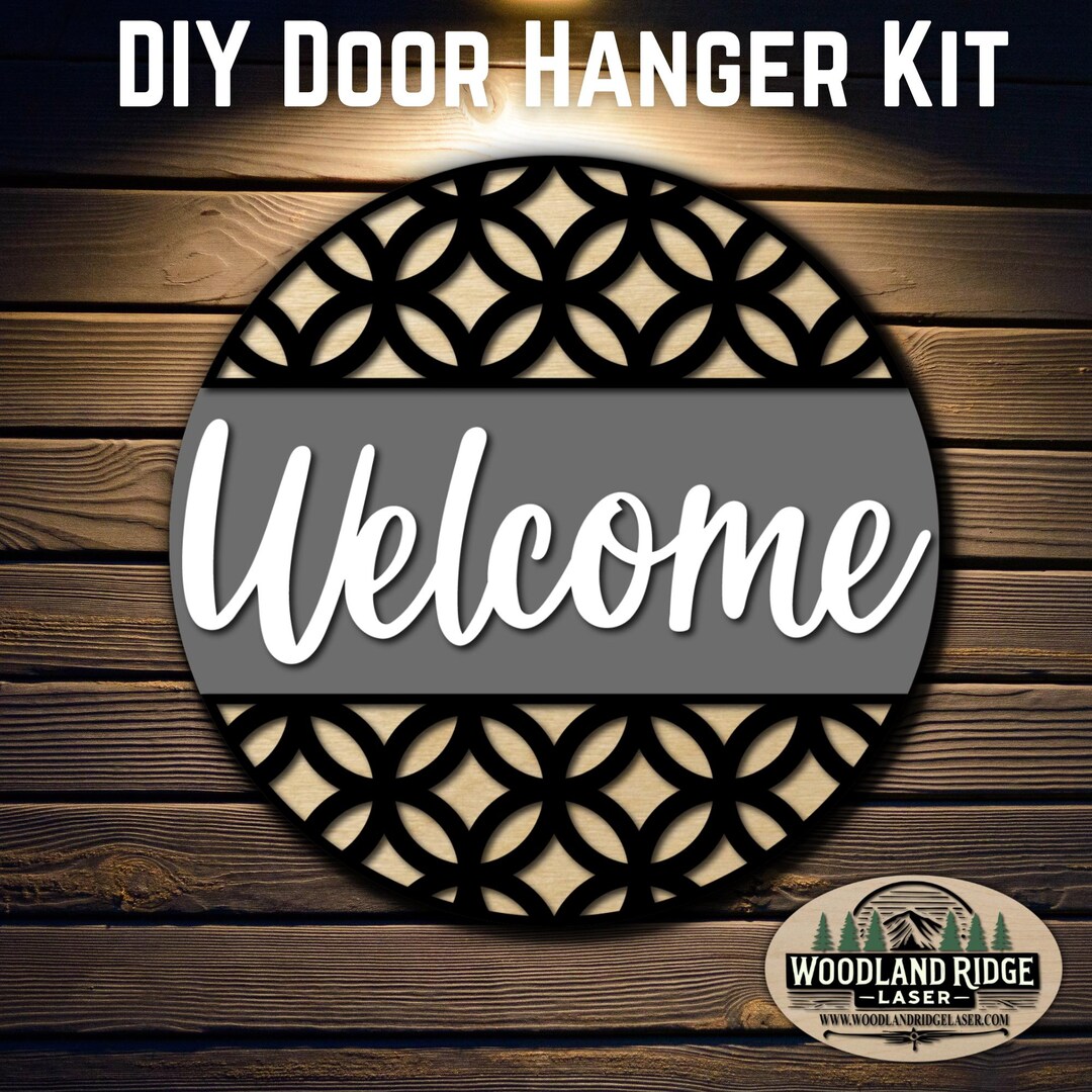 Modern Geometric Welcome DIY Door Hanger Kit | Everyday Door Sign ...