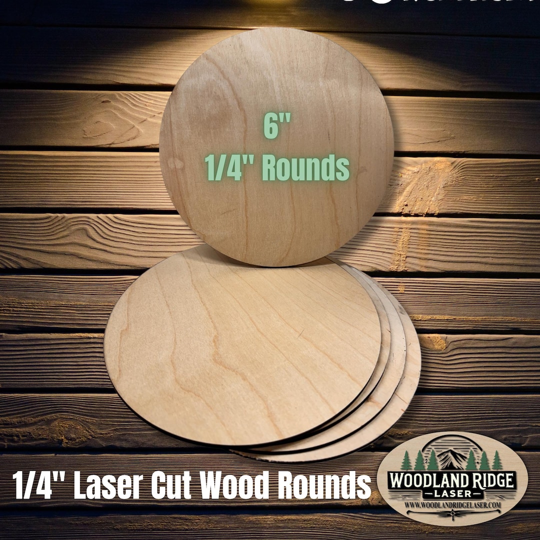 6 Inch Wood Round | Laser Cut Birch Plywood Circle | 1/4" Door Hanger ...