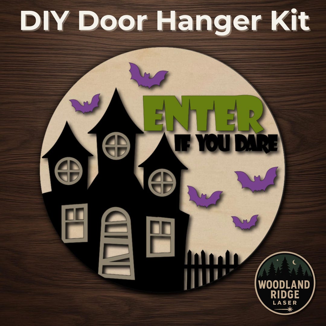 Enter If You Dare DIY Door Hanger Kit – Laser Cut Wood Sign - Etsy