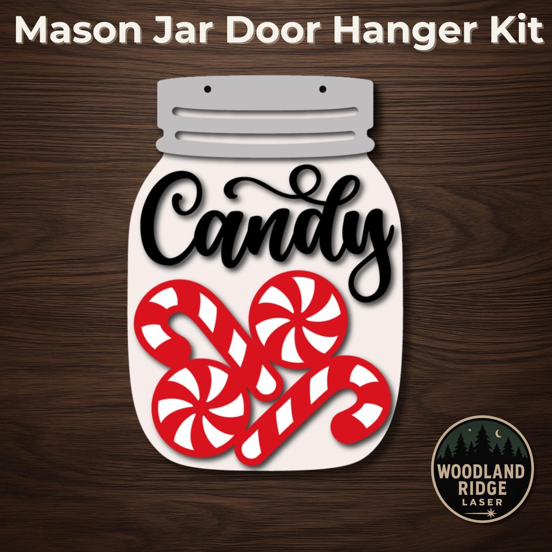 Peppermint Candy Mason Jar Door Hanger Kit: DIY Christmas Decor - Etsy
