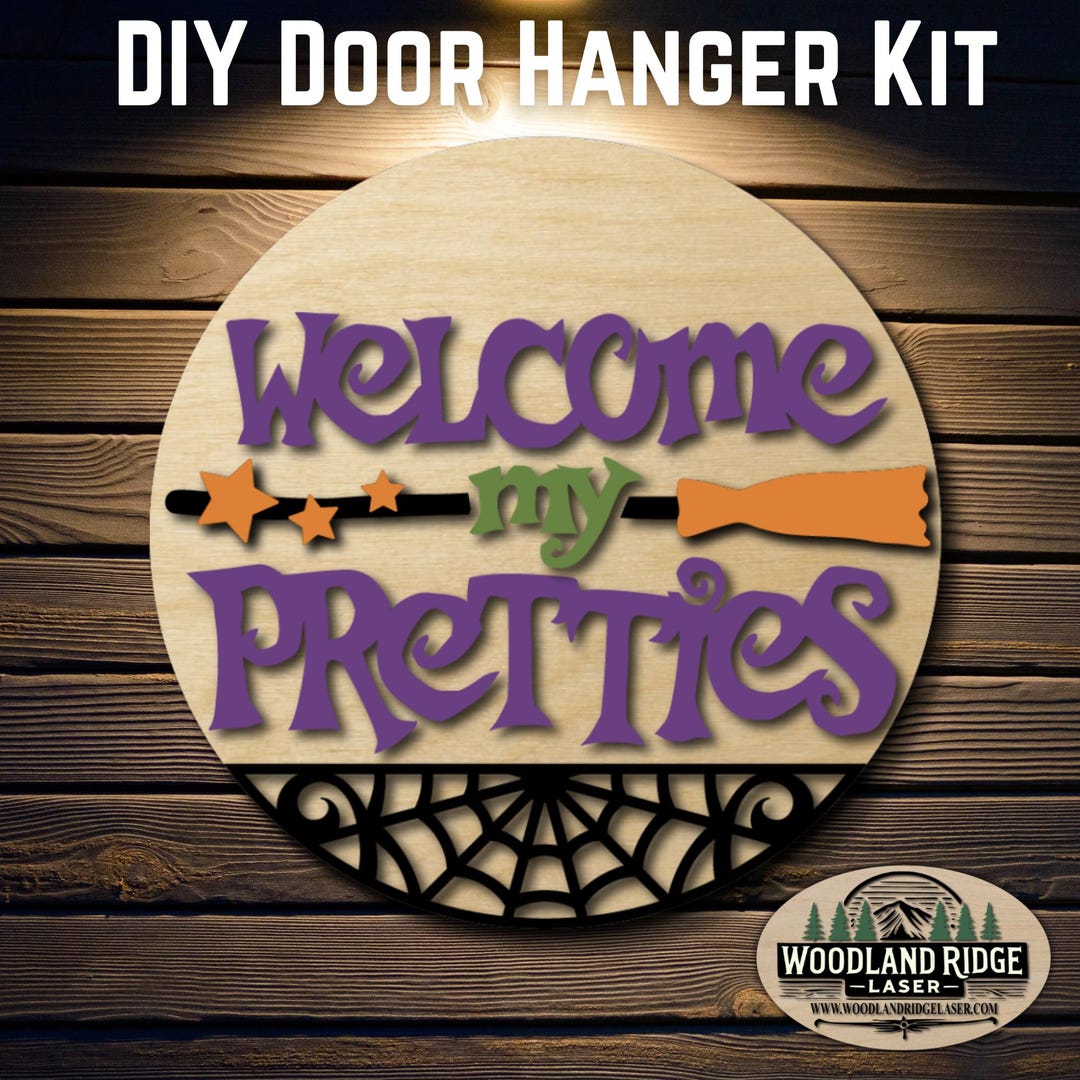 Welcome My Pretties DIY Door Hanger Kit: Laser Cut Halloween Decor - Etsy