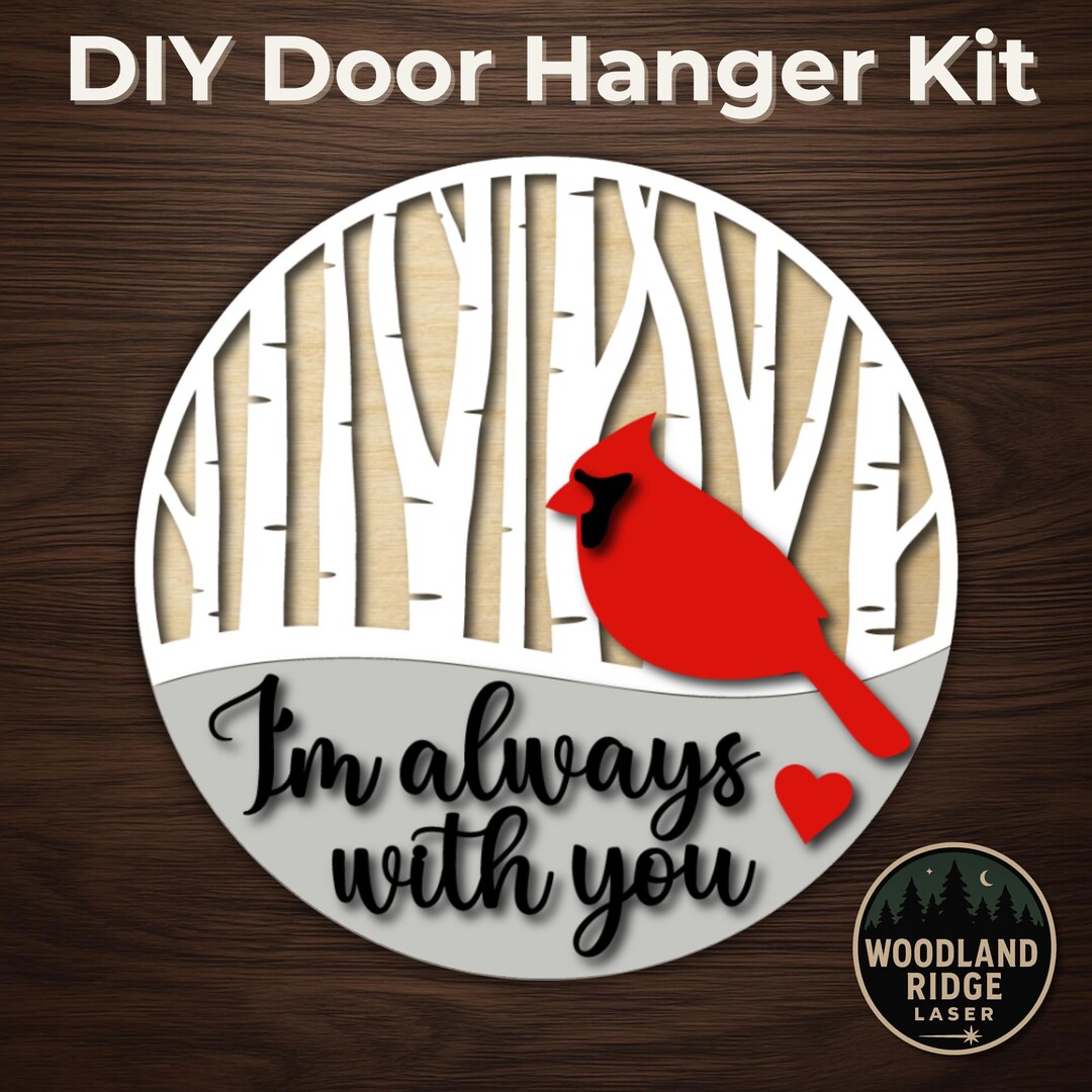 Memorial Cardinal DIY Door Hanger Kit – Round Unfinished Wood Sign - Etsy