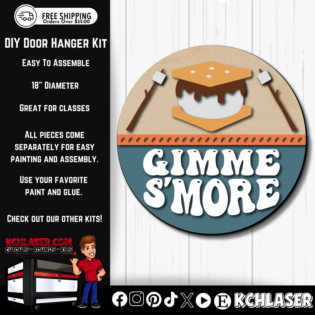 Gimme S'more DIY Door Hanger Kit DIY Door Hanger Blank - Etsy