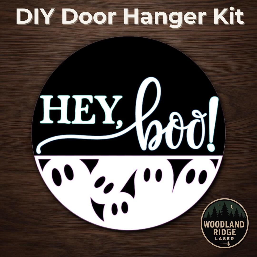Hey Boo DIY Door Hanger Kit – Laser Cut Wood Sign - Etsy