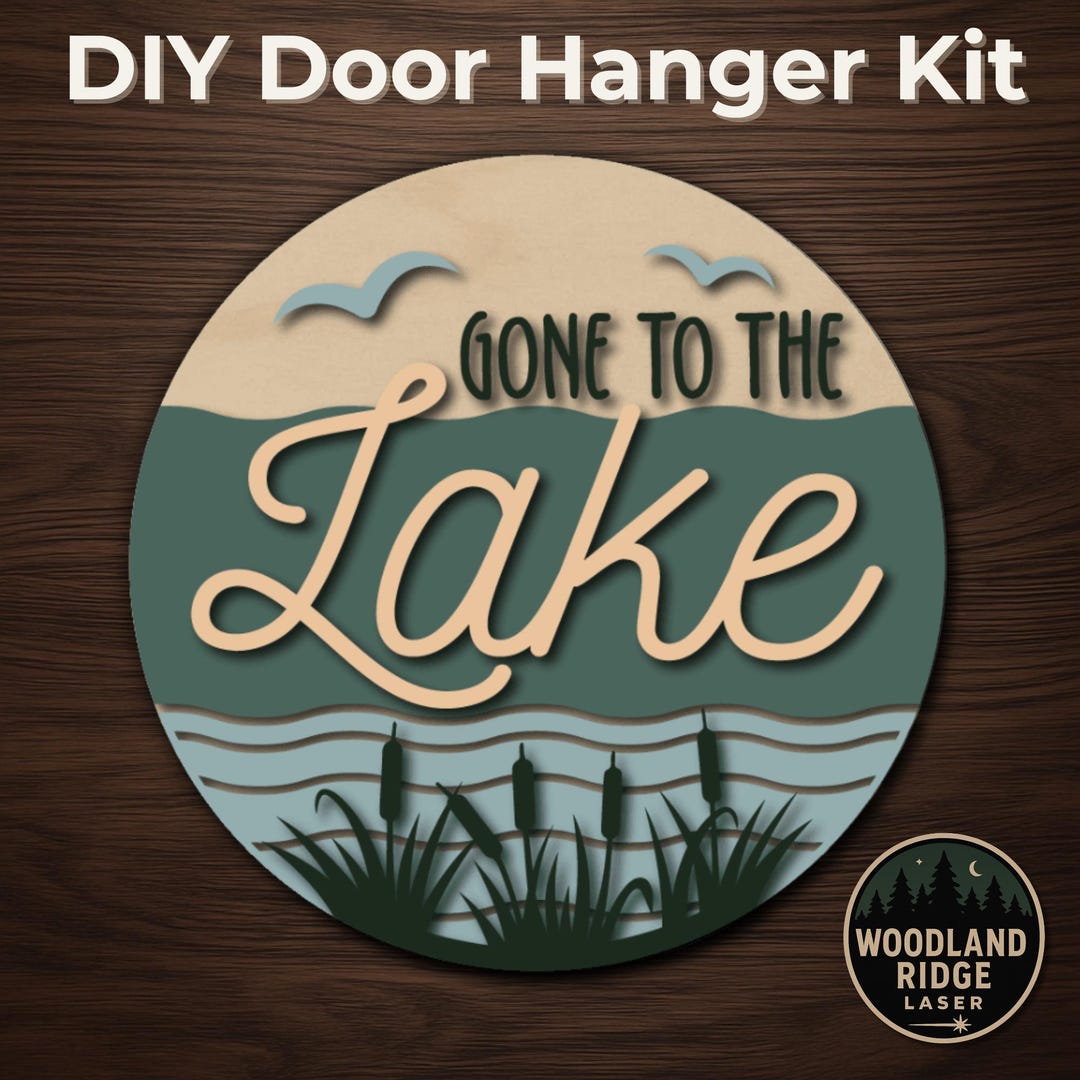Gone to the Lake Door Hanger Kit – Round Unfinished Wood Sign - Etsy