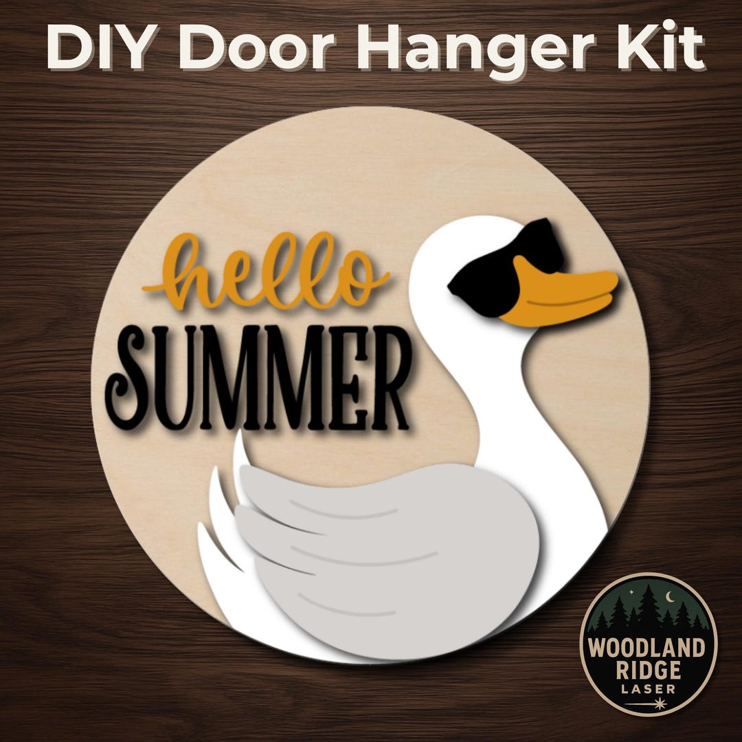 Goose Hello Summer Door Hanger Kit – DIY Laser Cut Wood Sign - Etsy