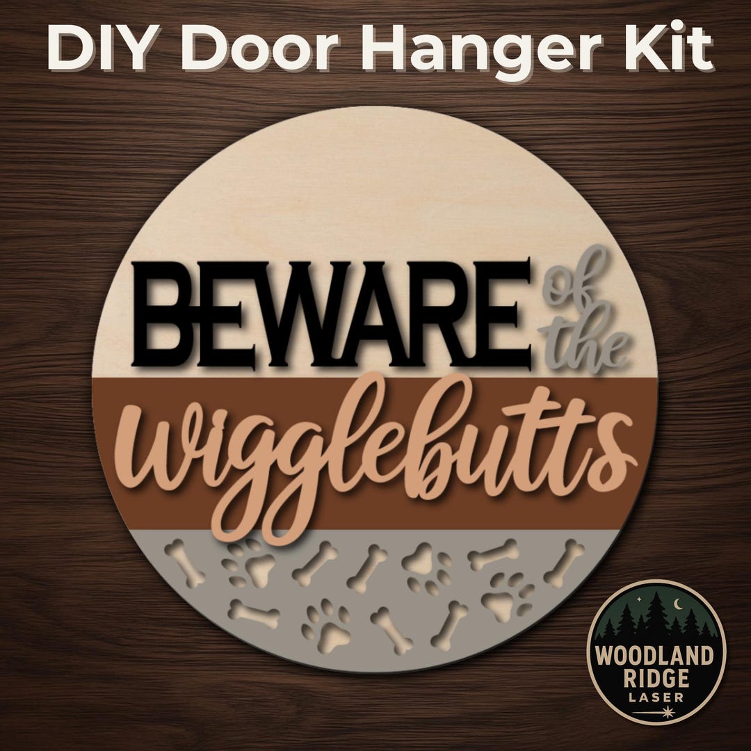 Wiggle Butts DIY Door Hanger Kit – Round Unfinished Wood Sign - Etsy UK