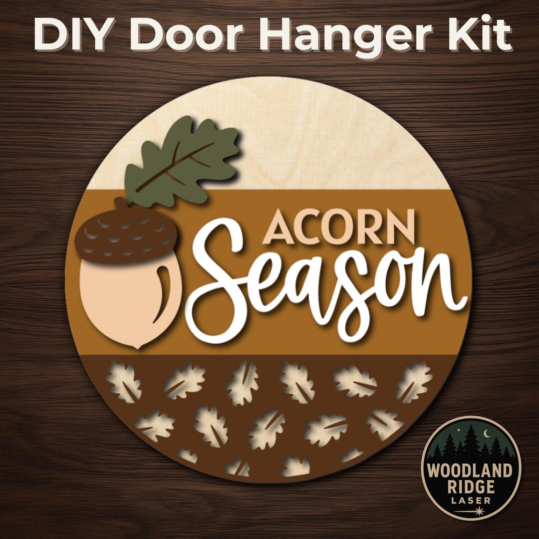 Acorn Season DIY Door Hanger Kit – Laser Cut Wood Sign - Etsy
