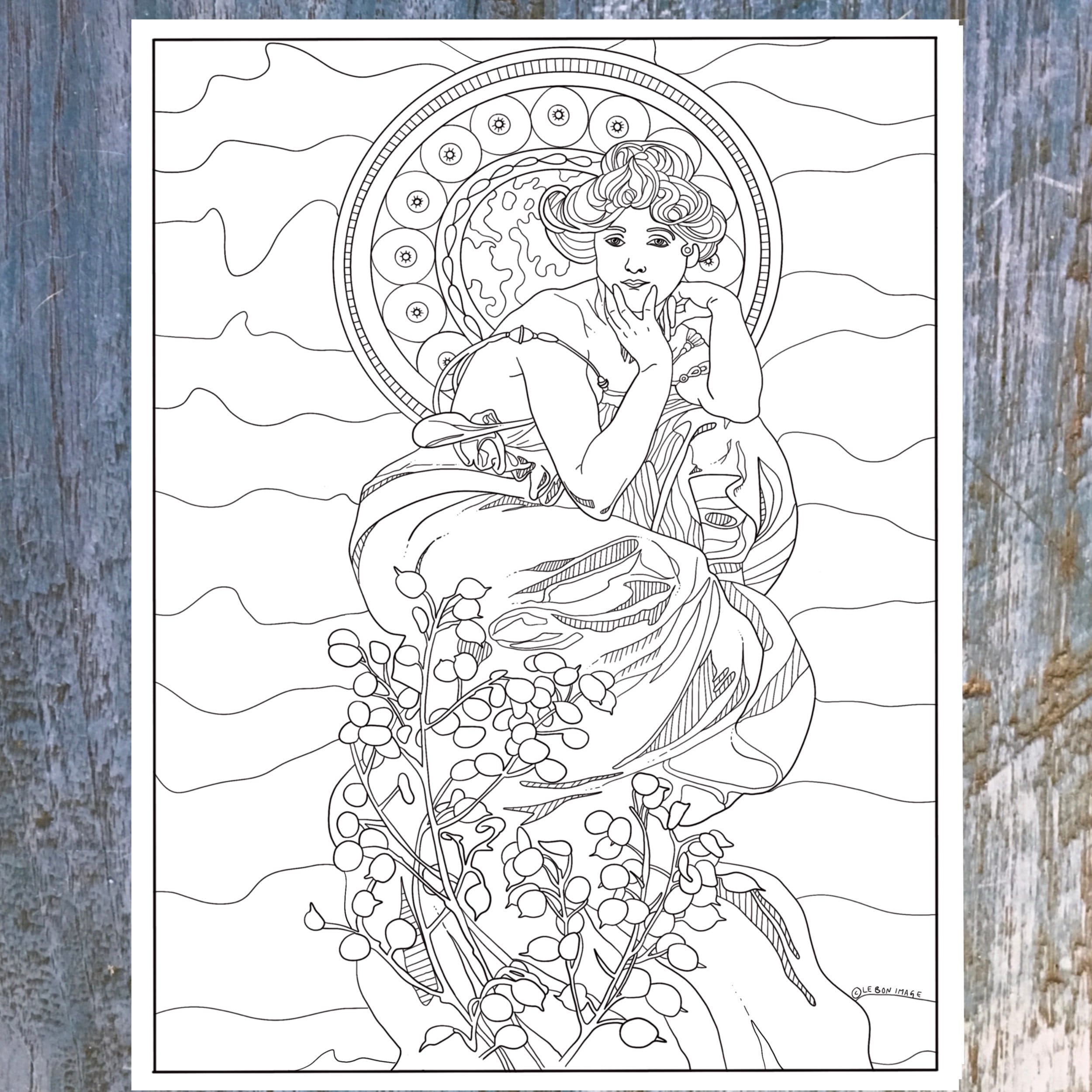 Alphonse Mucha Coloring Pages